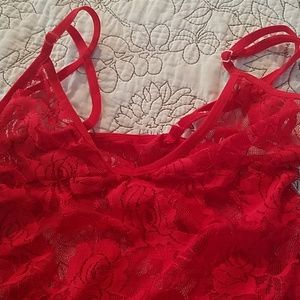 Intimates & Sleepwear | Red Lace Lingerie Dress With Panty | Poshmark